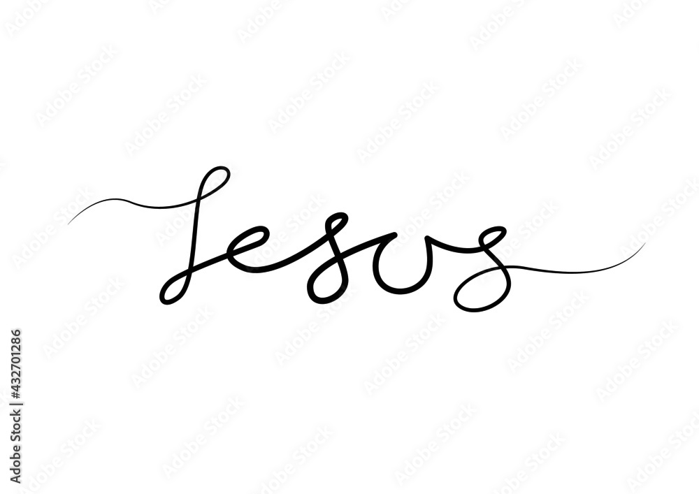 Lettering typography script poster, banner vector design. Jesus with ...
