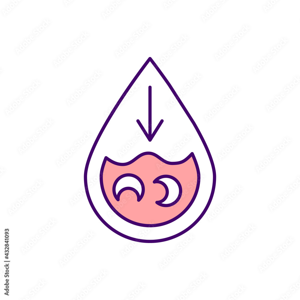 Sickle cell anemia RGB color icon. Hereditary disease. Blood disorder ...