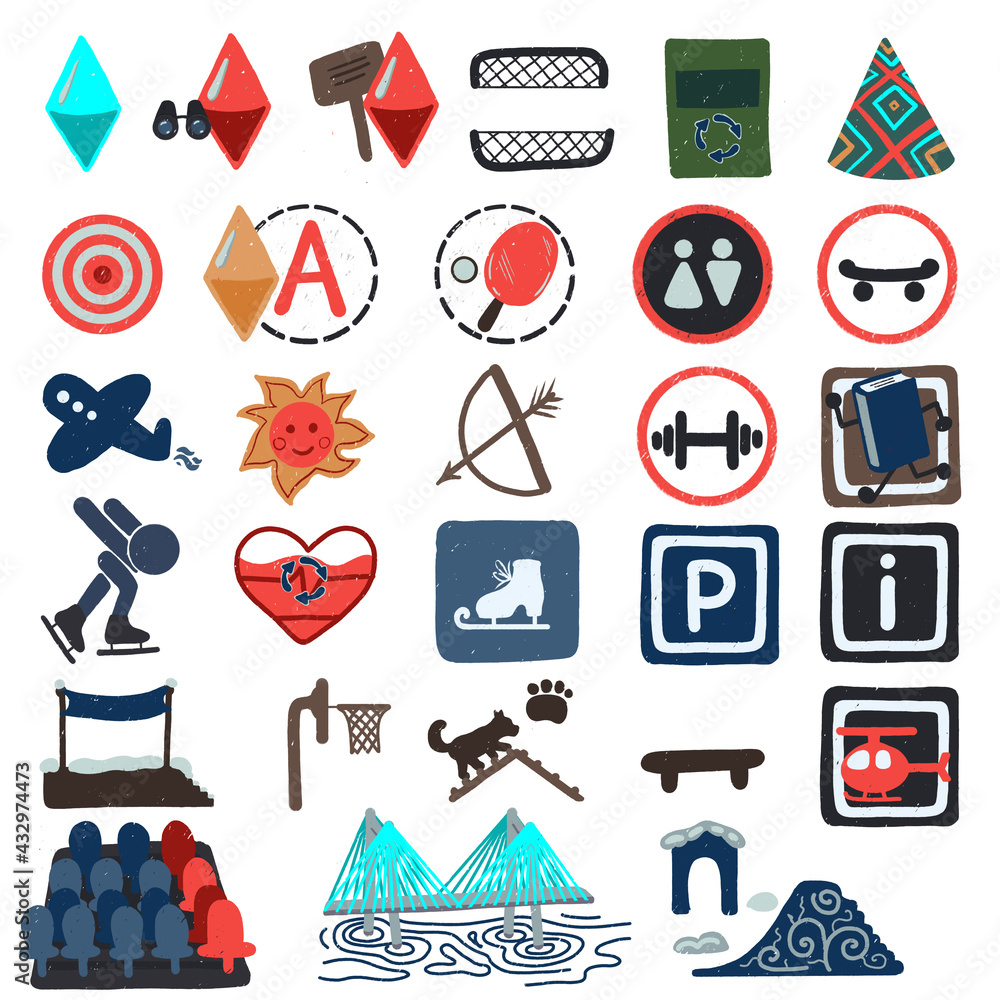 symbols for the city map and the park map Stock Illustration | Adobe Stock