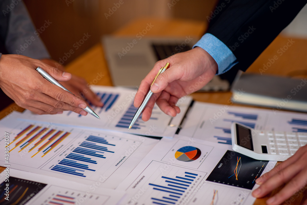 Close up Team of business people working together in the meeting room ...