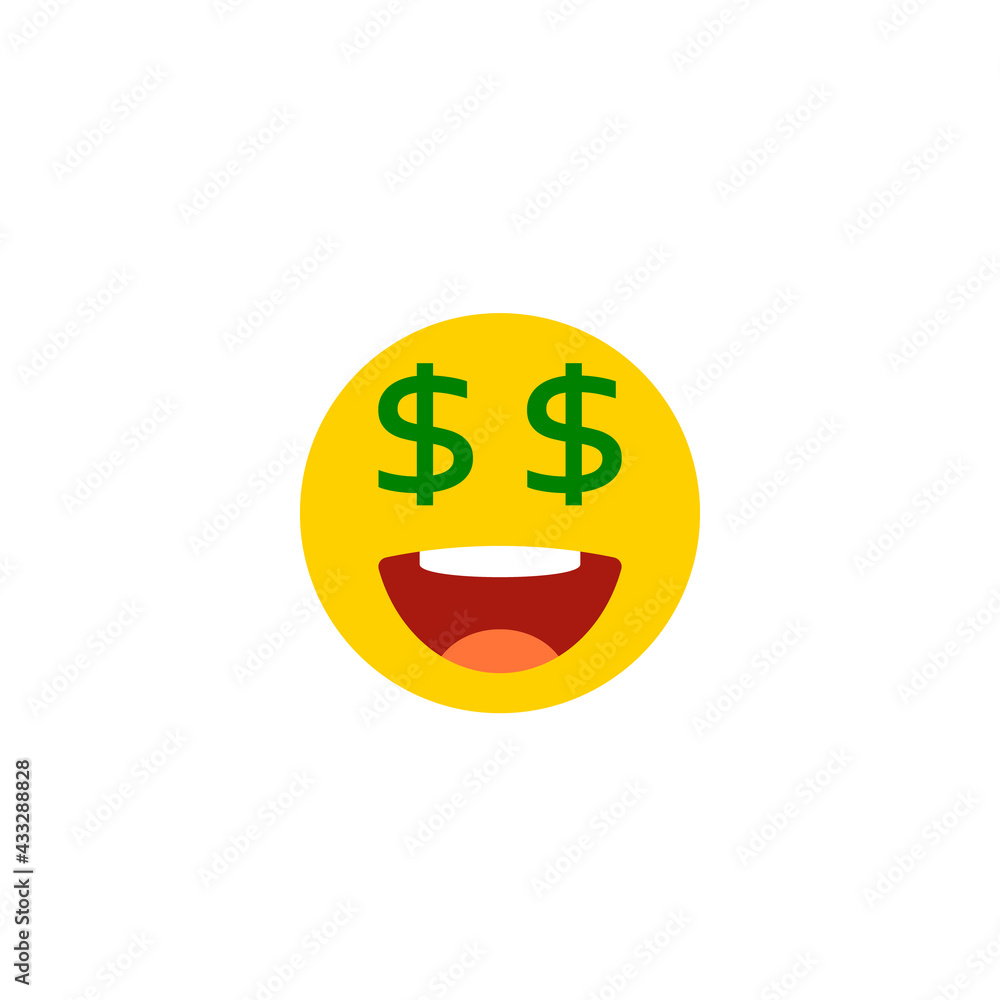Money emoji icon. Clipart image isolated on white background Stock ...