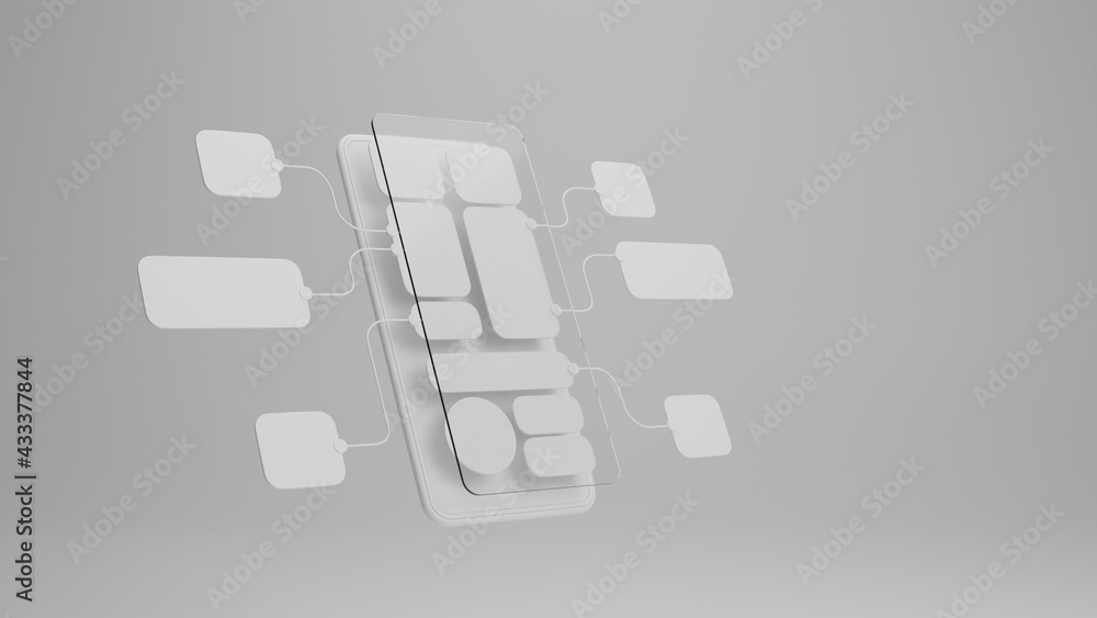 UX UI flowchart connection node graphic designer creative planning ...