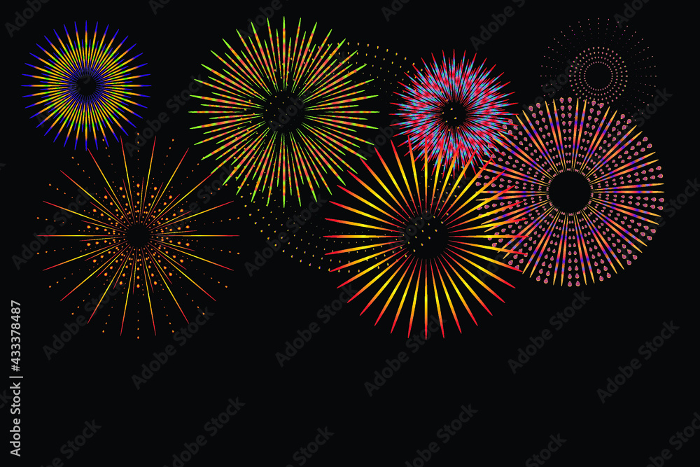 fireworks Explosion background . Vector Illustration . Starburst round ...