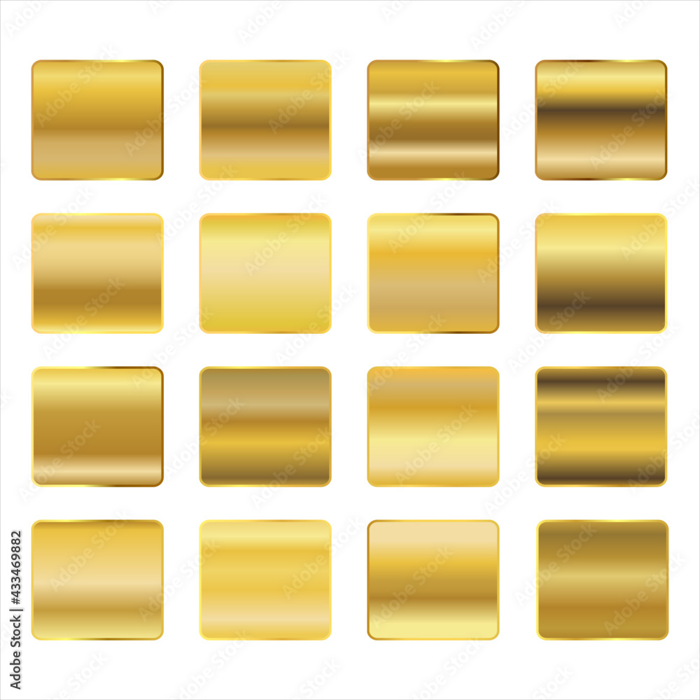 premium yellow gold gradients swatches Stock Vector | Adobe Stock