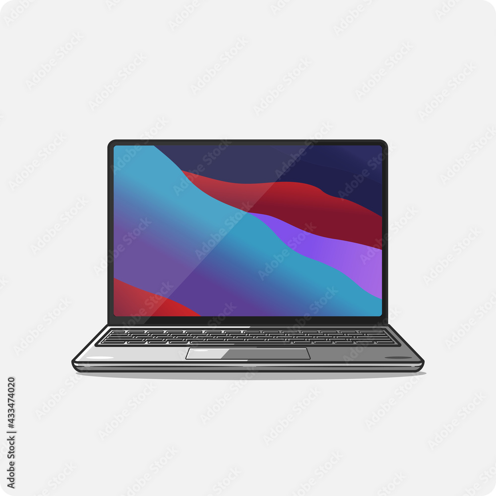 Computer laptop colorful wallpaper space gray color,Flat Design and ...