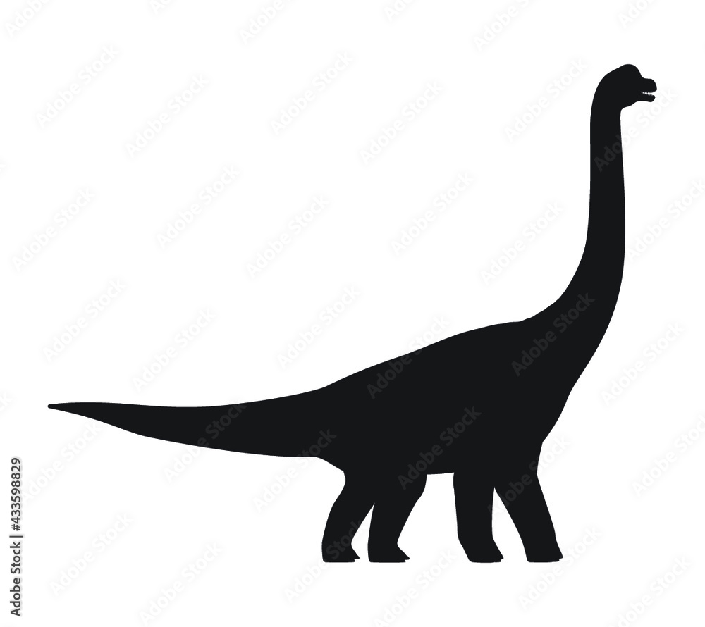 Brachiosaurus silhouette icon sign, Dinosaurs symbol design, Isolated ...