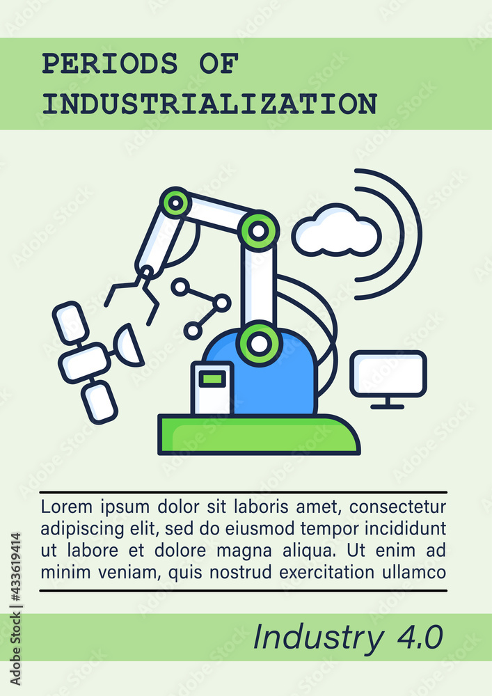 Industry 4.0 brochure.Mechanization.Cyber system.Industrialization ...