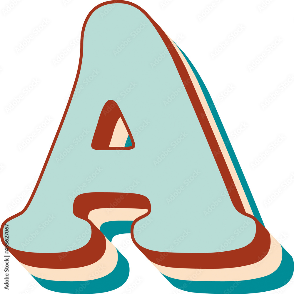 Letter A Monogram Letters Initial Retro Font 80s 70s 60s Vintage Logo ...