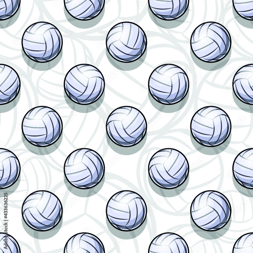 Seamless pattern with volleyball ball symbol. Vector illustration ...