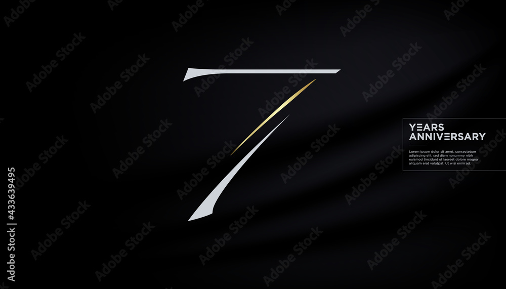 Number seven / 7 vector font alphabet, modern dynamic luxury flat ...