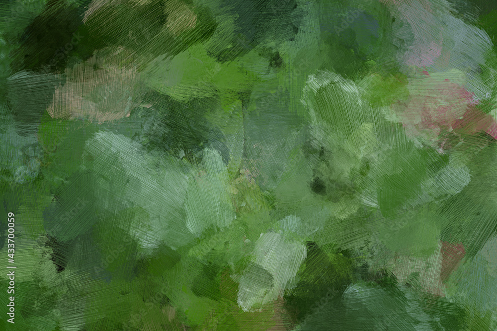 Abstract green oil painting background with brush strokes. High ...