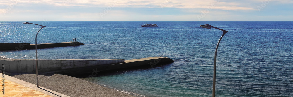 Pebble Beach Background Top View. Isolated Background Of Sea Beach With ...