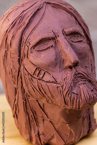 Jesus Christ face clay sculpture Stock Photo | Adobe Stock