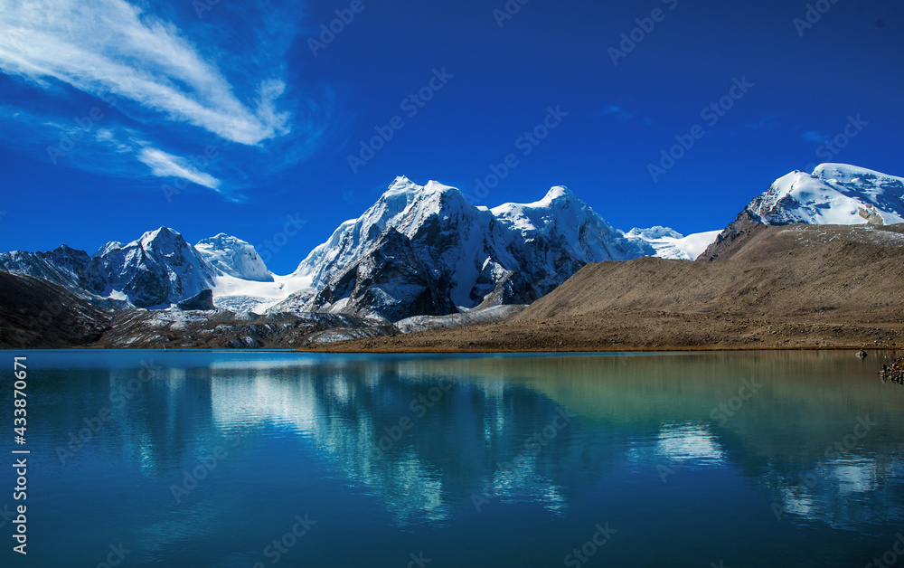 Gurudongmar Lake, Sikkim, India and it's way from Lachen, North Sikkim ...