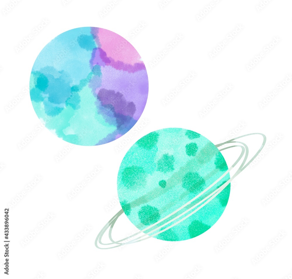 Watercolor Space Planets. Watercolor Space clipart, Cosmos, retro ...