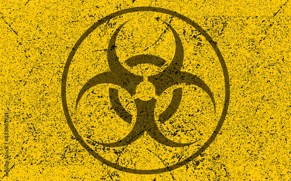Biohazard warning background. Vector illustration of grunge biological ...