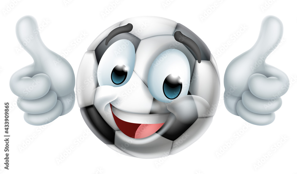Soccer Ball Emoticon Face Emoji Cartoon Icon Stock Vector | Adobe Stock