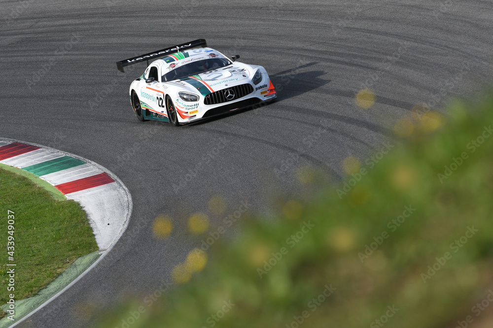 Stock-Foto „Mugello Circuit, Italy - 19 July, 2019: Mercedes AMG GT3 of ...