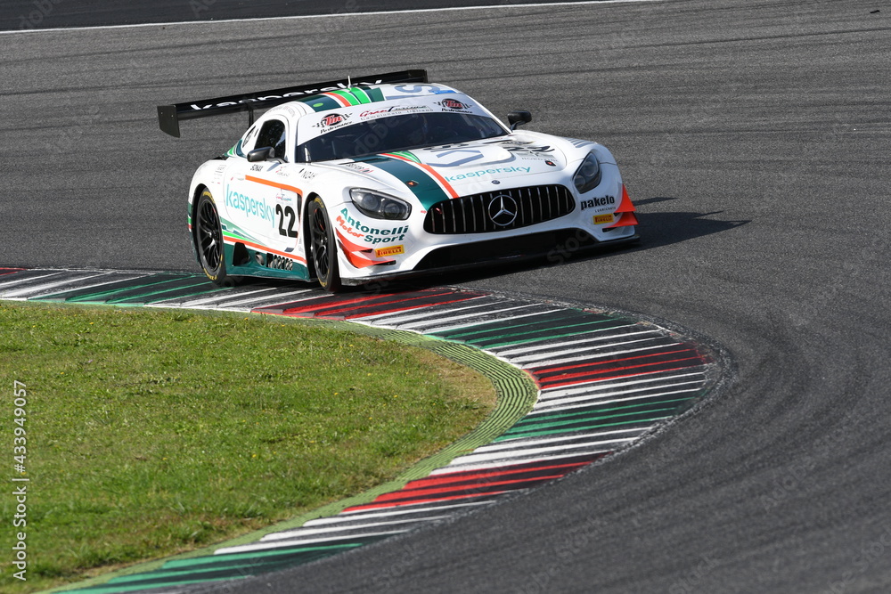 Стоковое фото «Mugello Circuit, Italy - 19 July, 2019: Mercedes AMG GT3 ...