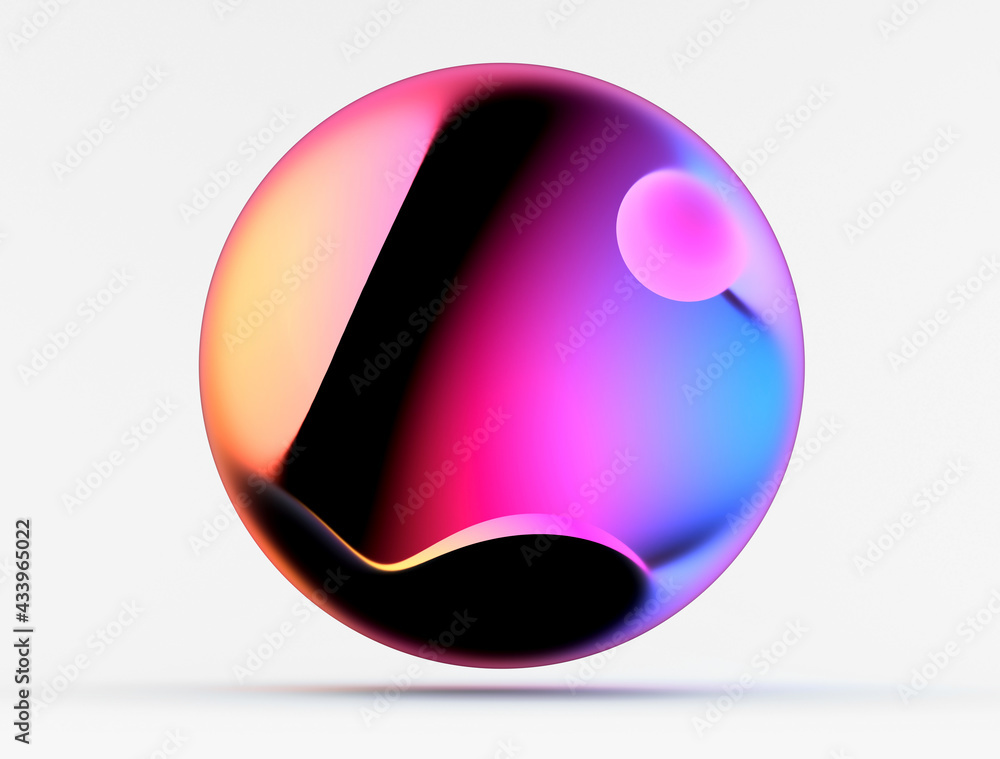 Illustration Stock 3d render of abstract art 3d ball sphere or bubble ...