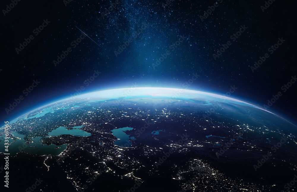 Nasa Earth At Night Wallpaper Stock Foto „Earth Planet In Deep