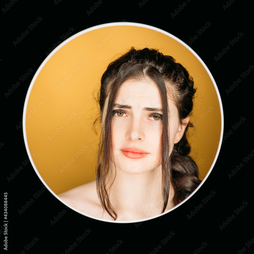 Upset girl portrait. Mistake regret. Depression disappointment ...