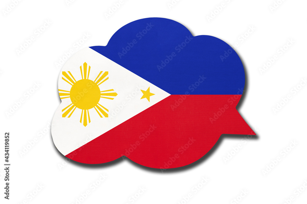 3d speech bubble with Philippines national flag isolated on white ...