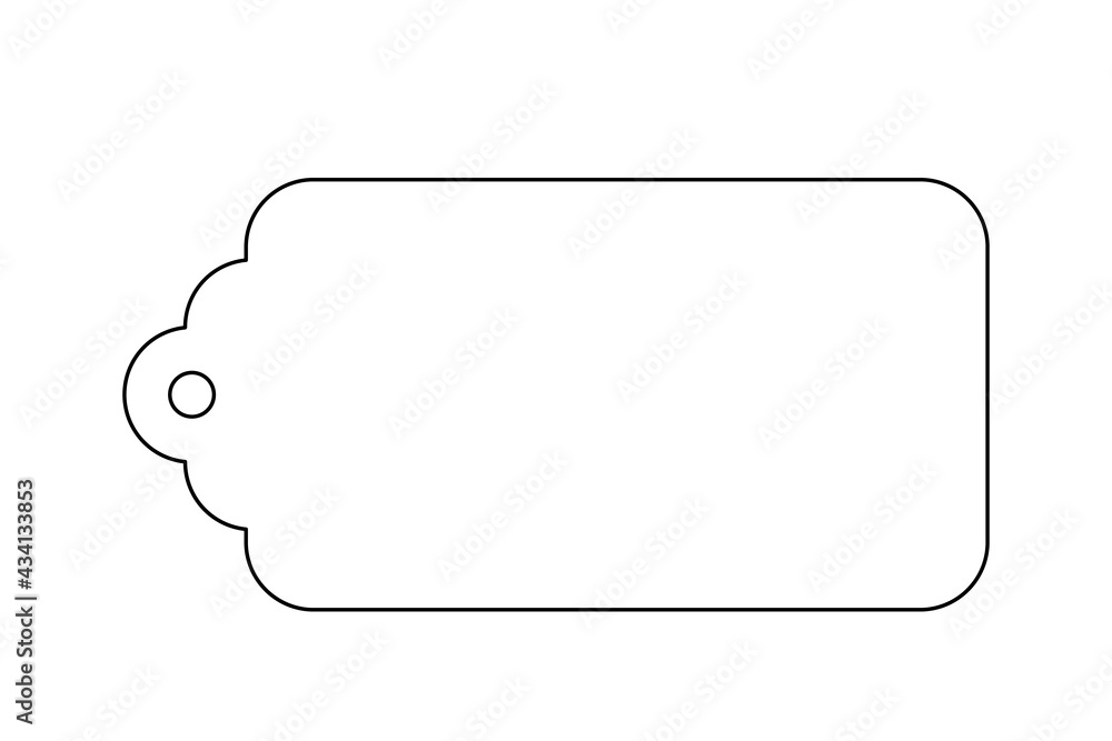 Scalloped hang tag outline template. Clipart image Stock-vektor | Adobe ...