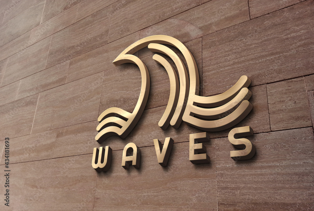 3d Waves Logo Design For Industry Stock Illustration | Adobe Stock