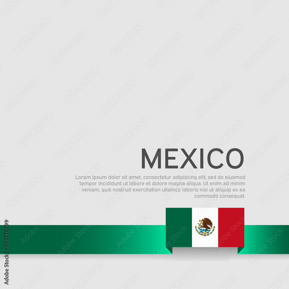 Mexico flag on a white background. Vector banner design, mexico ...