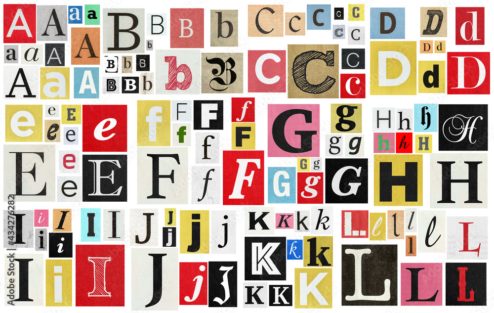 Paper cut letter newspaper magazine cutouts. Creative message 素材庫相片 ...