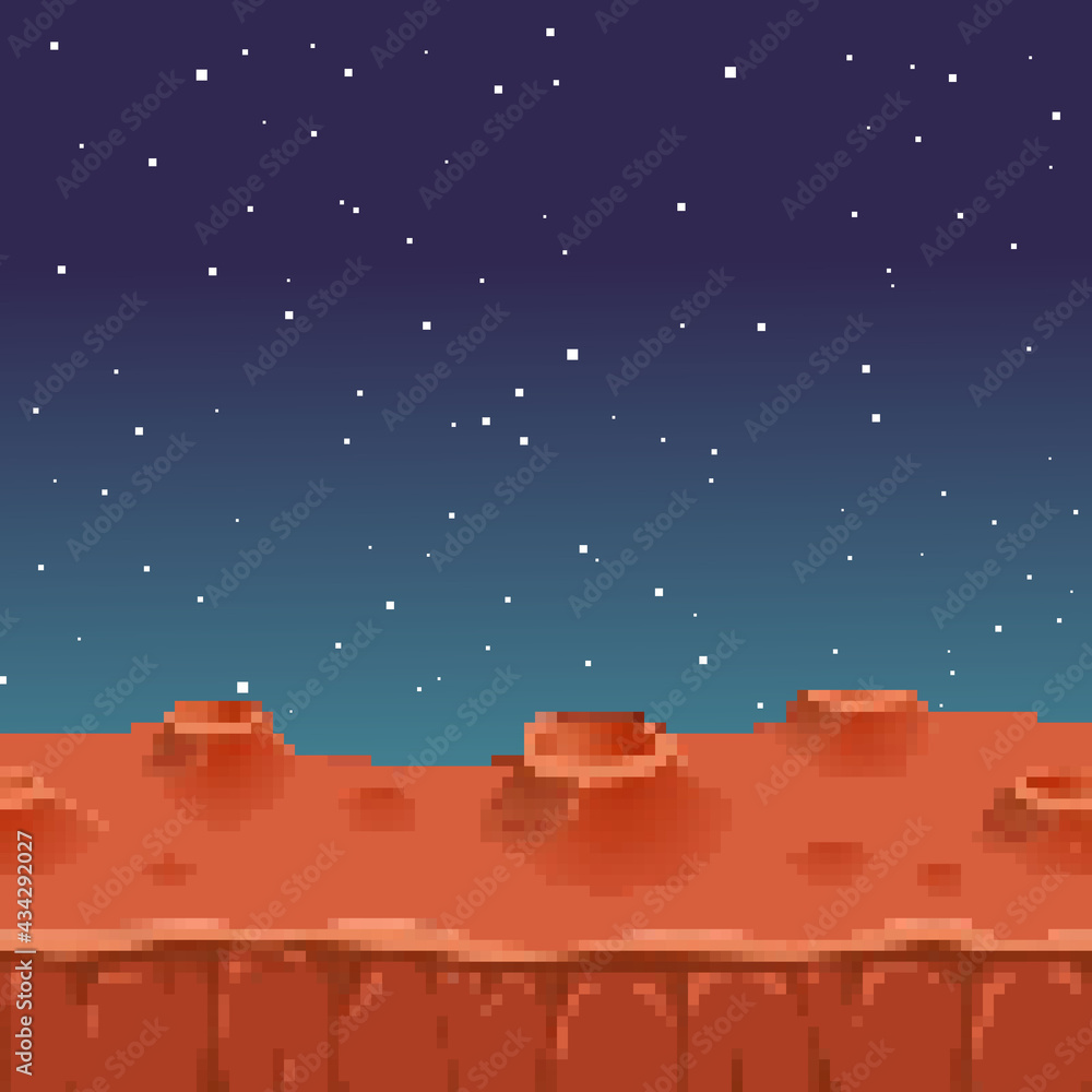 Pixel game Sci-Fi Background. Pixel art planet. Pixel game. Pixel art ...