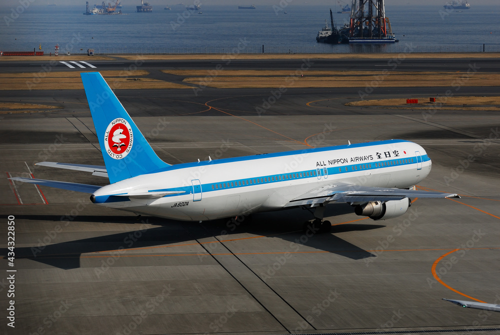 Tokyo, Japan - January 31, 2010: All Nippon Airways (ANA) Boeing B767 ...