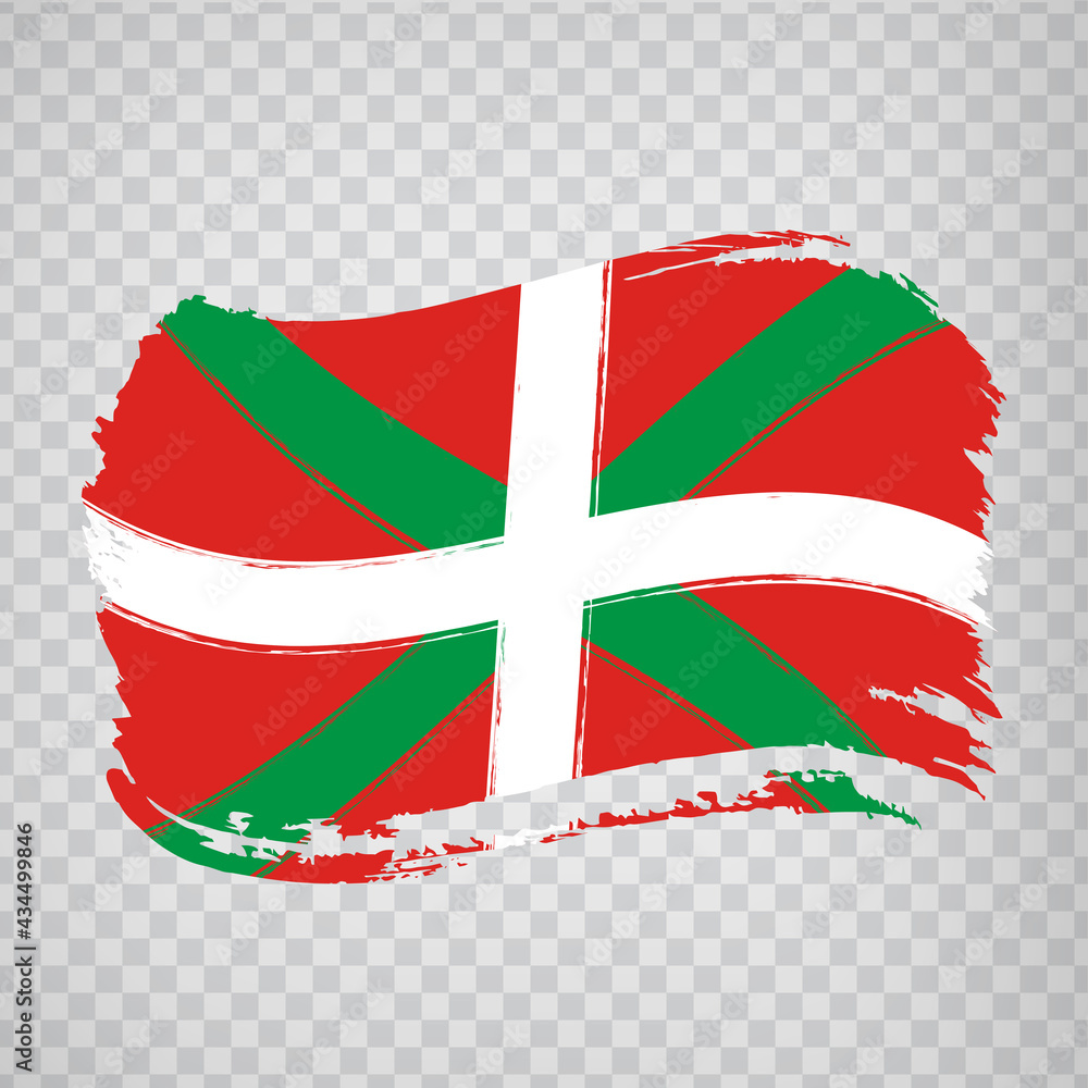 Flag of Basque Country brush strokes. Flag waving Autonomous Community ...