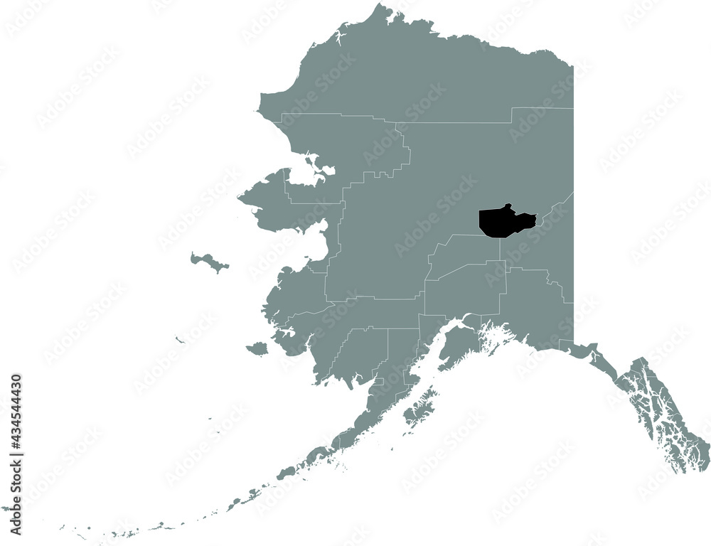 Black highlighted location map of the US Fairbanks North Star borough ...