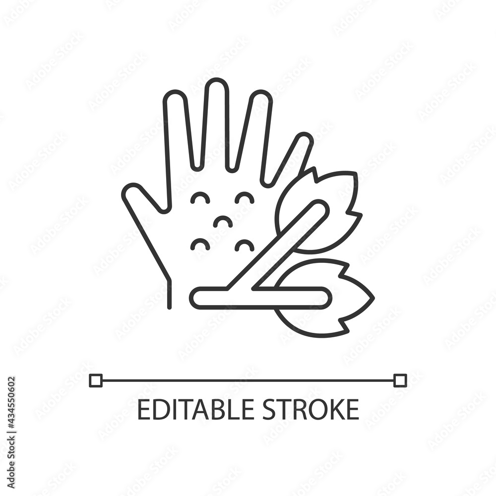 Plants linear icon. Plant pathogens that produce biohazardous waste ...