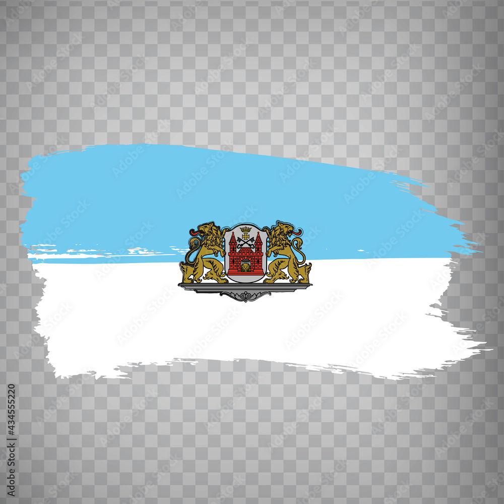 Flag of Riga brush strokes. Flag of Riga capital Latvia on transparent ...