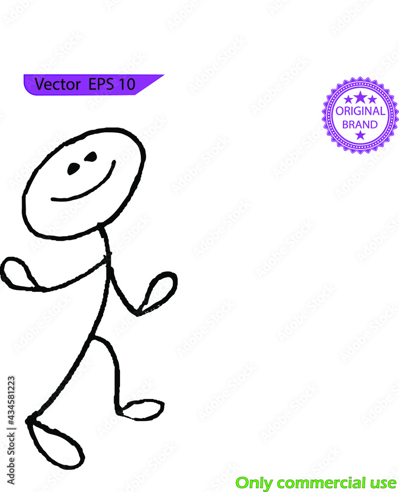 Stock-Vektorgrafik „Stick men, people pictogram, stick figures, doodle ...