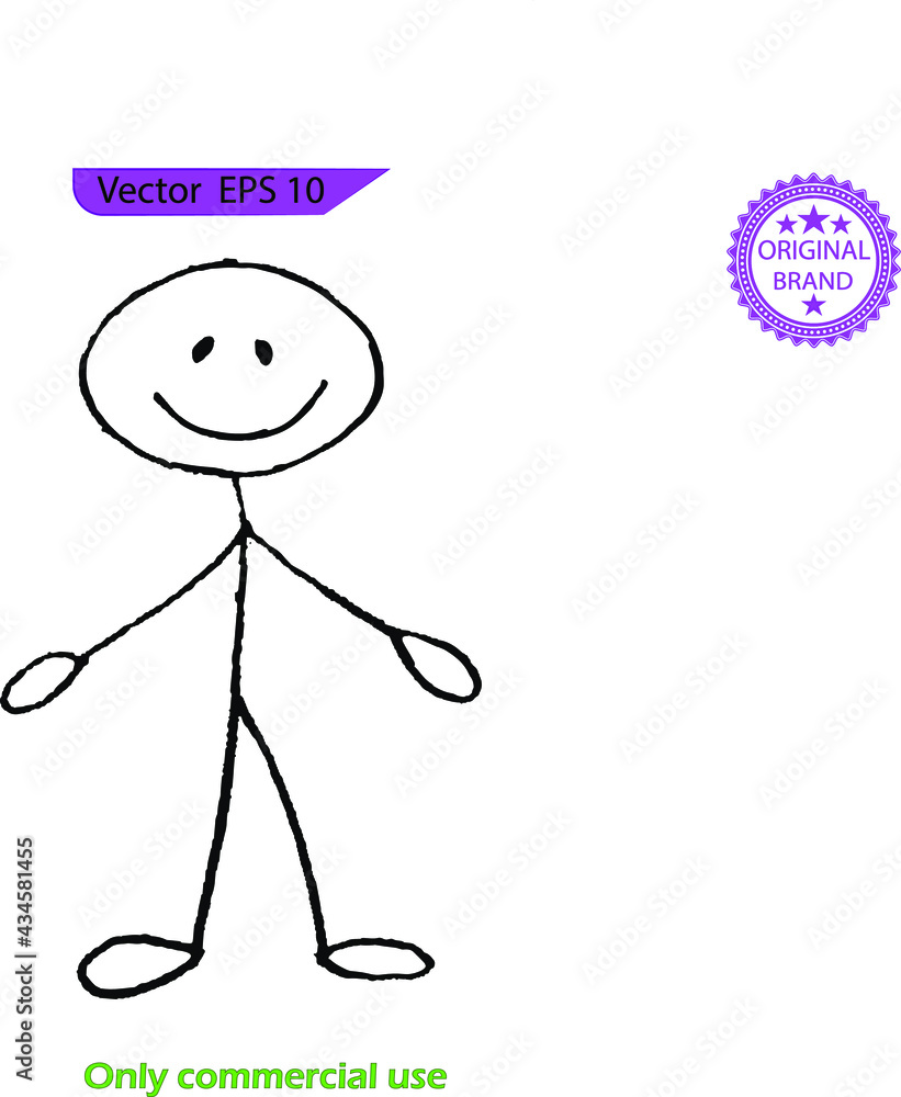 Stock-Vektorgrafik „Stick men, people pictogram, stick figures, doodle ...