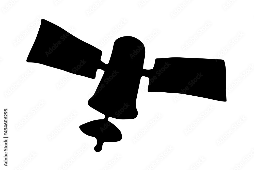 vector isolated element NASA space satellite with antenna drawn in ...
