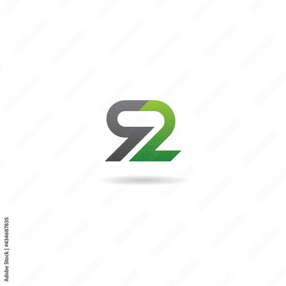 number 2 with letter r logo design icon inspiration Stock Vector ...