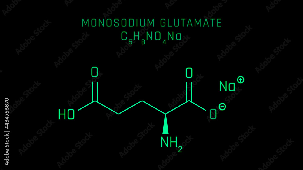 Monosodium Glutamate or MSG also known as Sodium Glutamate Molecular ...