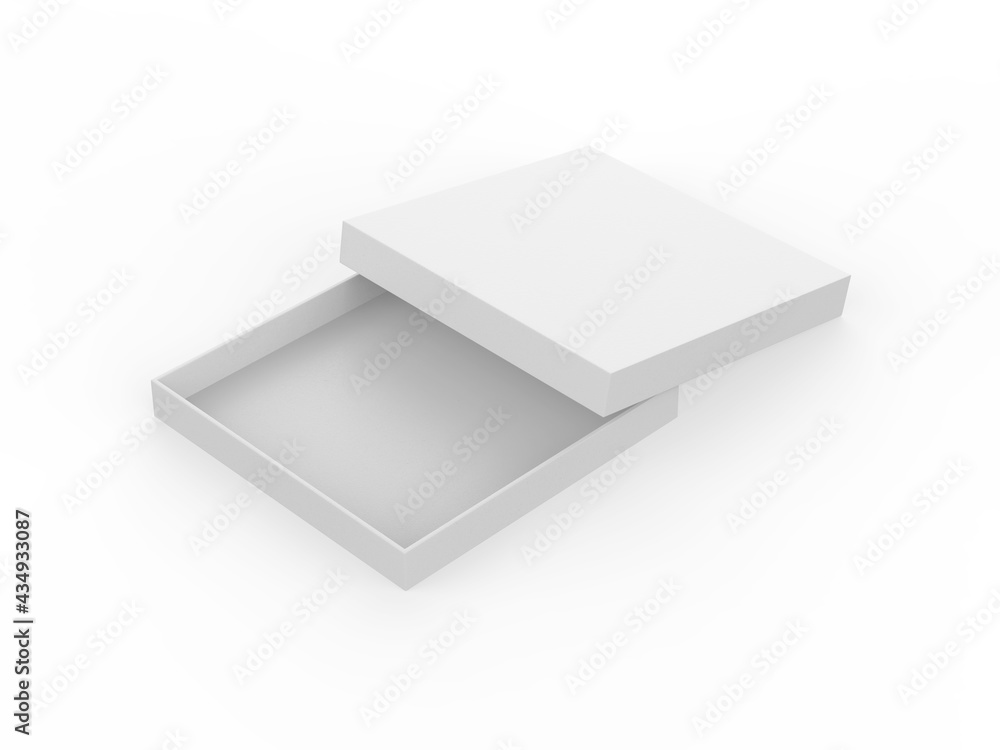 White slim square cardboard packaging box mockup, Kraft paper box mock ...