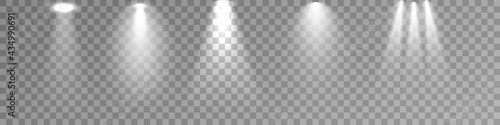 Set of Spotlight isolated on transparent background. Vector glowing ...