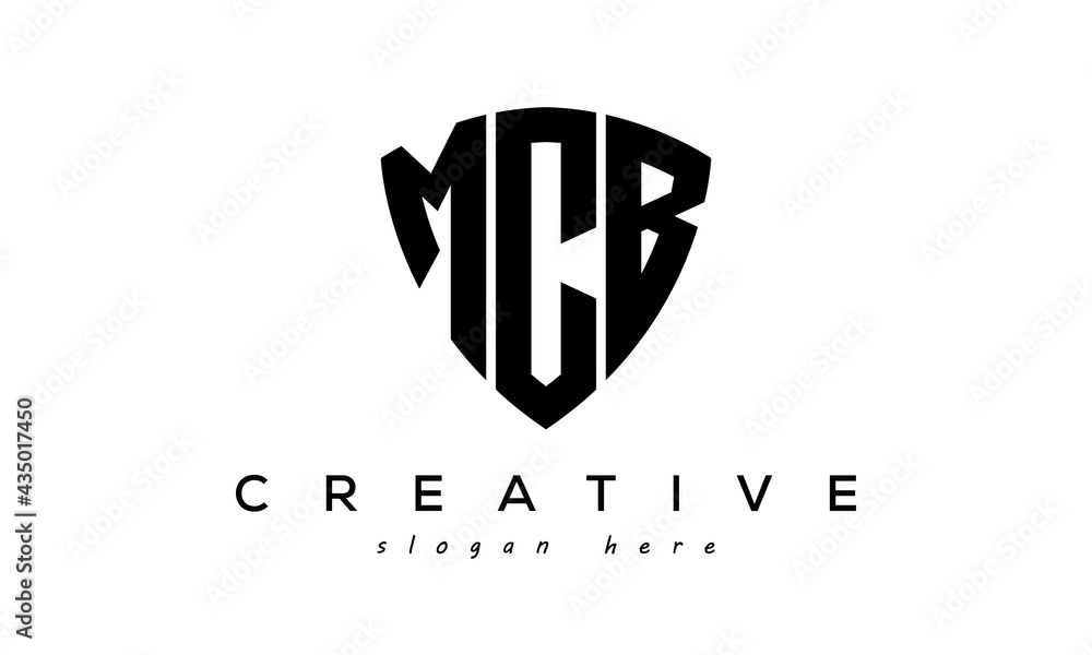 MCB letters creative logo with shield Stock Vector | Adobe Stock