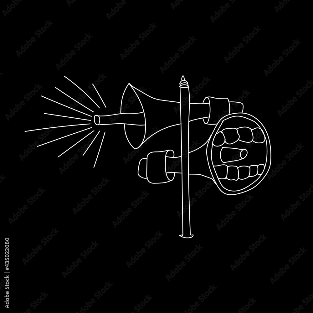 Siren head line art coloring page illustration vector Stock Vector ...
