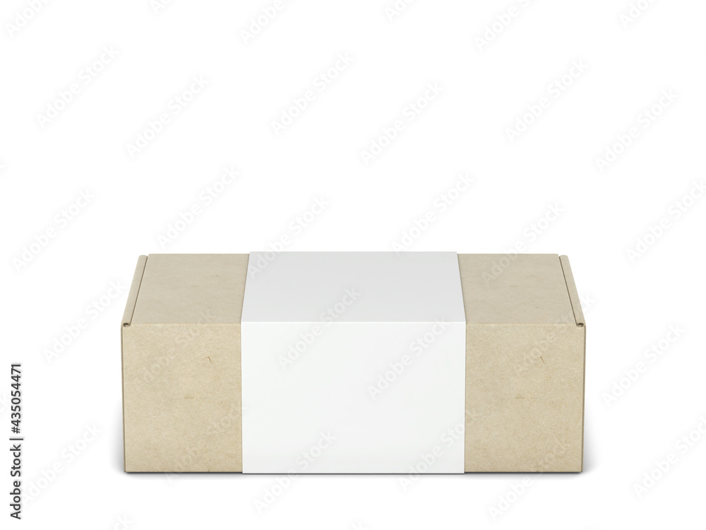 Blank tuck in flap packaging box mockup Stock Illustration | Adobe Stock