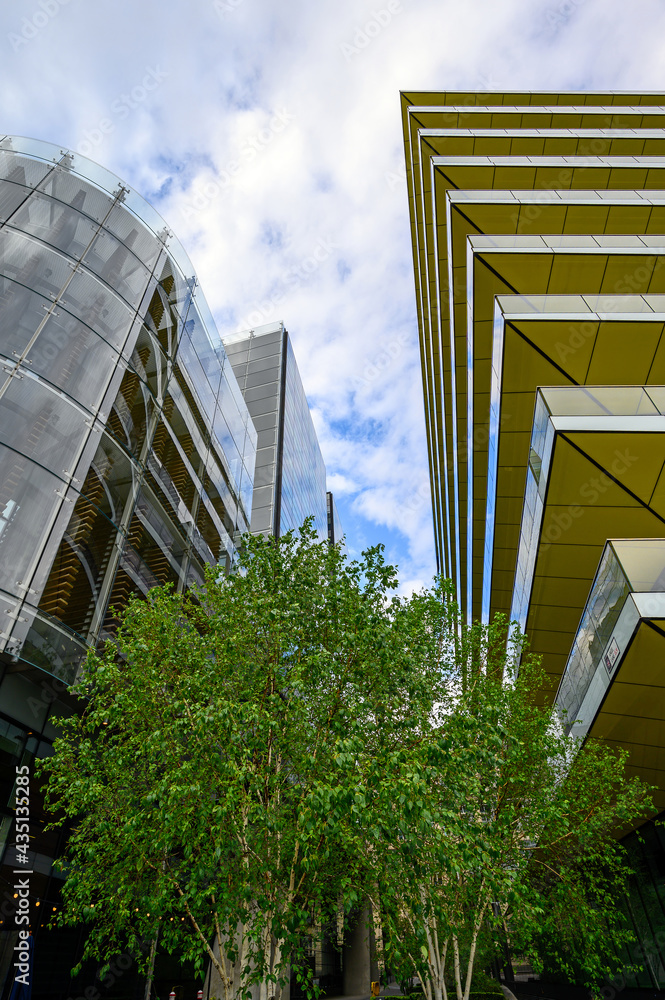 London, UK: Modern architecture in the City of London. These buildings ...