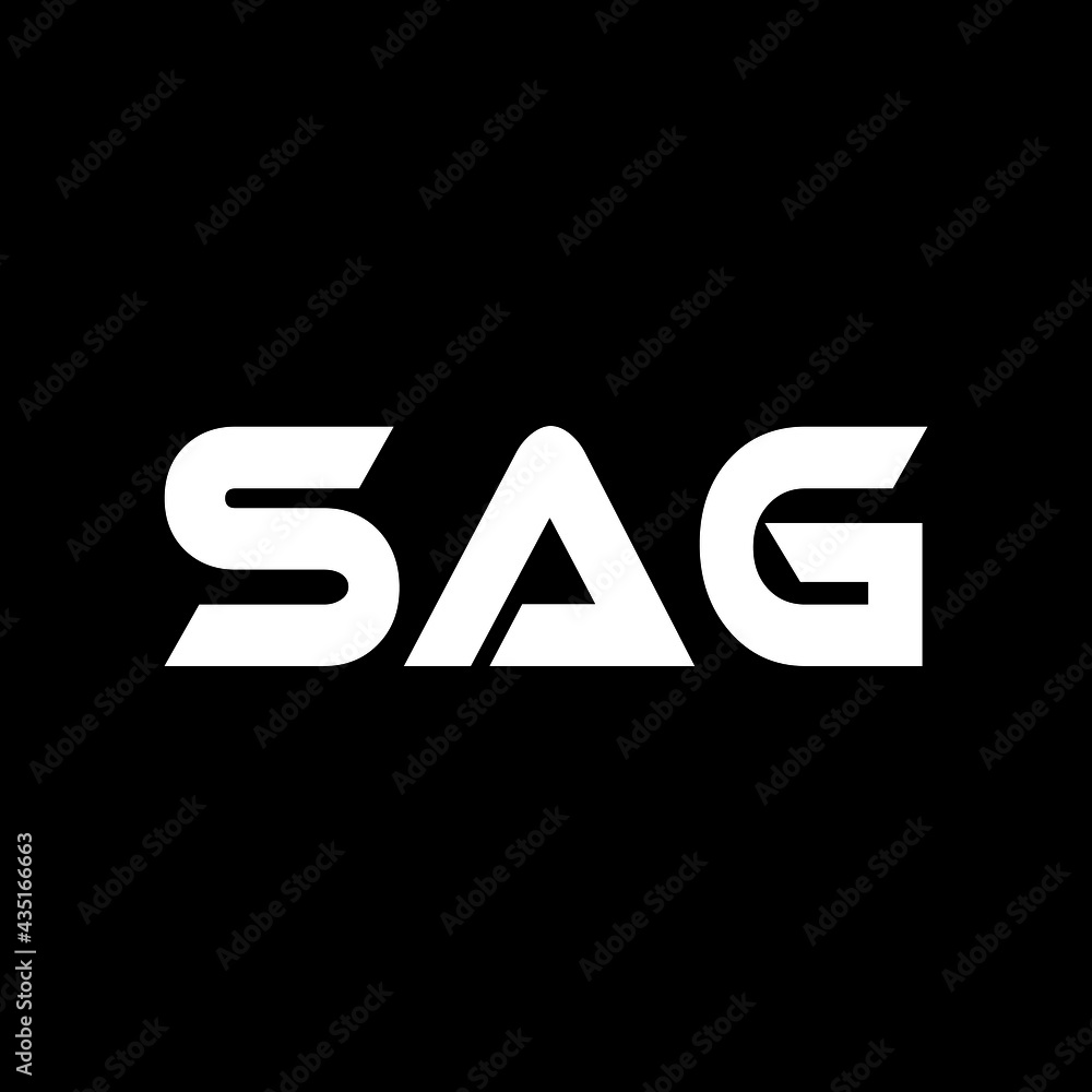 Stock-Vektorgrafik „SAG letter logo design with black background in ...