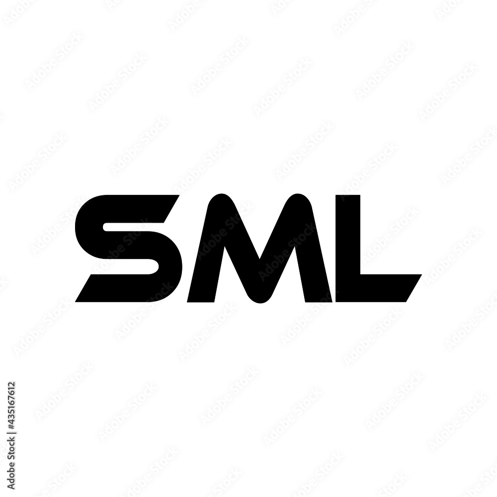 SML letter logo design with white background in illustrator, vector ...